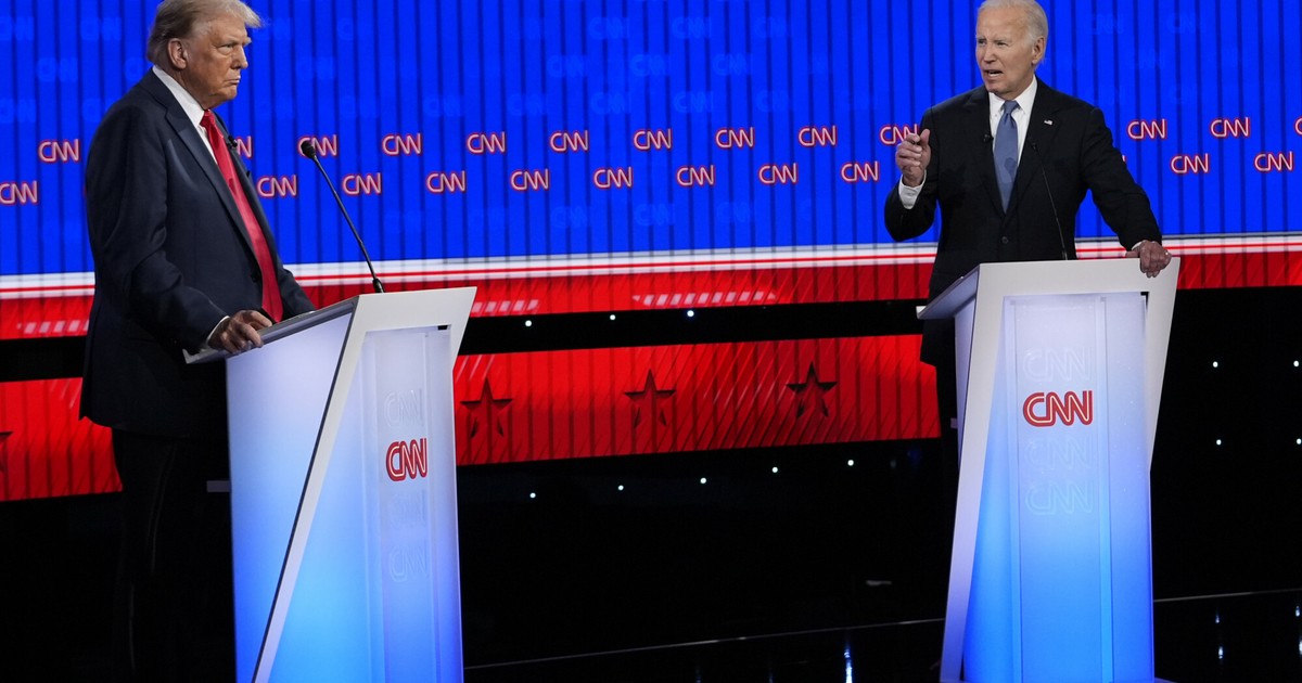 Backstage of the debate Donald Trump-Joe Biden. Son of the former ...
